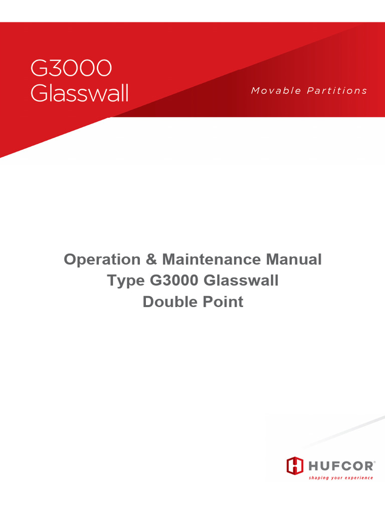 Operation and Maintenance Manual Type G3000 Glasswall DOUBLE POINT ...