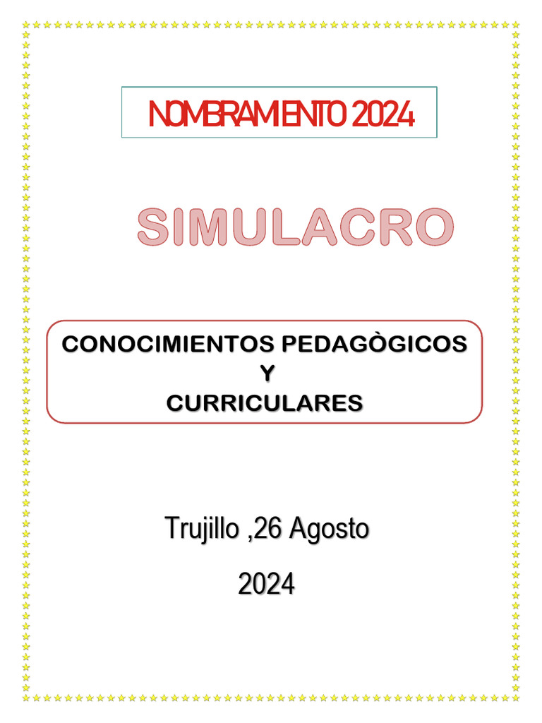 Simulacro 26 Agosto 2024 | PDF | Salón de clases | Plan de estudios