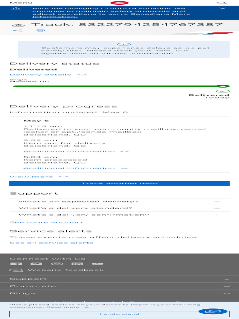 Canada Post - Track a Package by Tracking Number | PDF