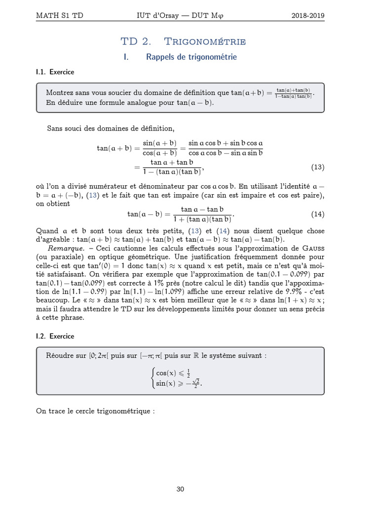 Équations et identités trigonométriques | PDF | Géométrie euclidienne ...