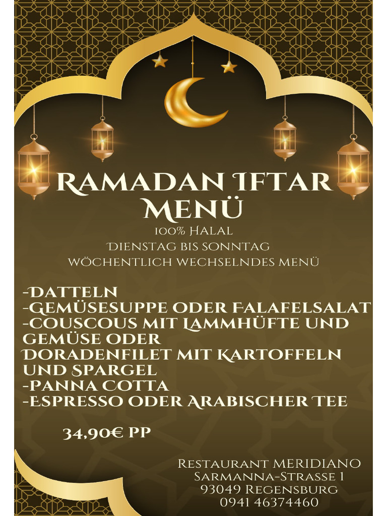 Meridiano - Ramadan Menue - Ab 12032024 1 | PDF