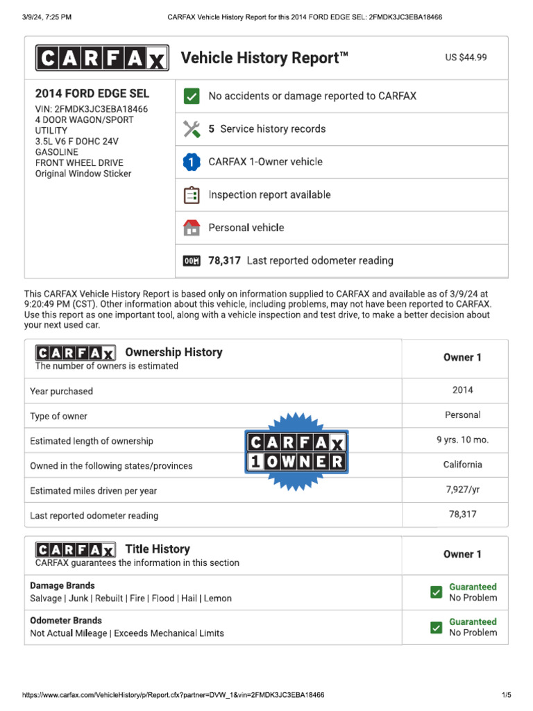 2014 Fordedge | PDF