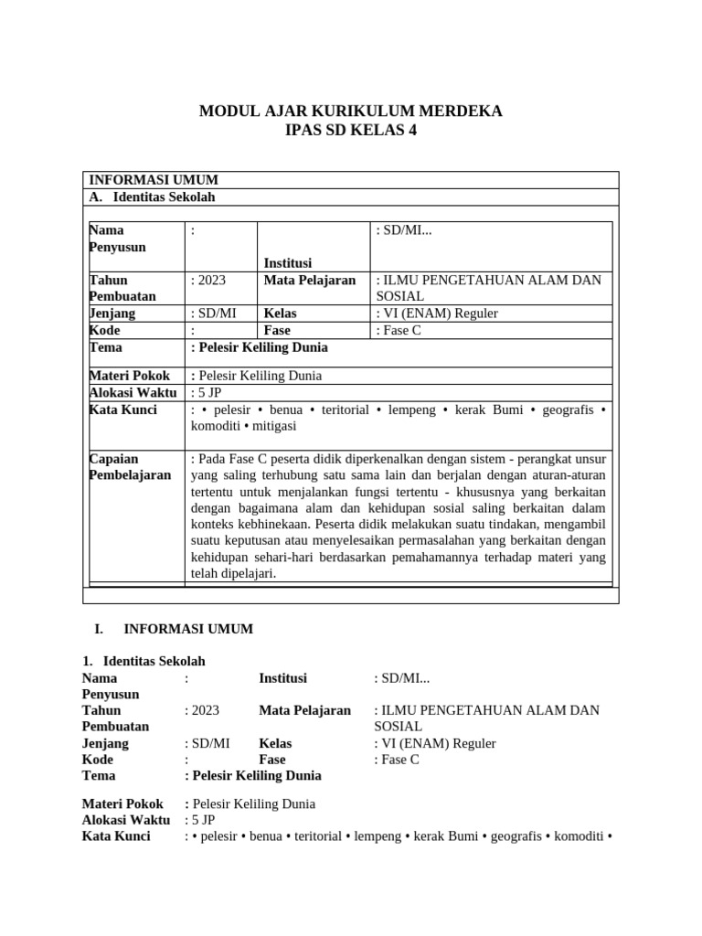 Modul Ajar Kurikulum Merdeka | PDF