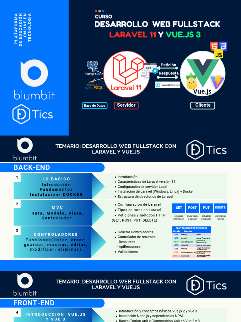 Temario Laravel 11 y Vuejs 3-2 | PDF | Servicios web de Amazon | Informática