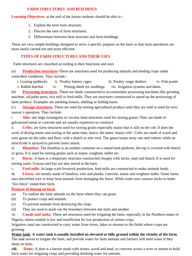 Farm Structure Note | PDF | Farms | Livestock