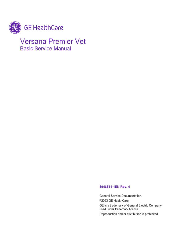 Versana Premier Vet R3 Basic Service Manual - SM - 5946511-1EN - 4 ...