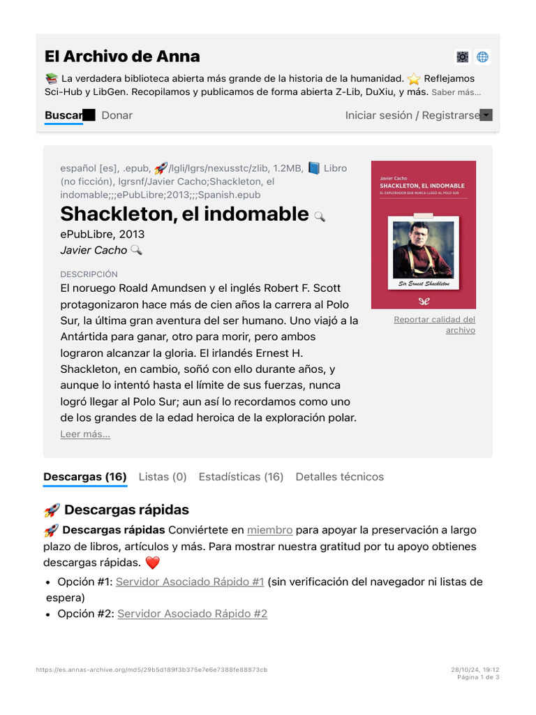 Shackleton, El Indomable - El Archivo de Anna | PDF | Ernest Shackleton ...