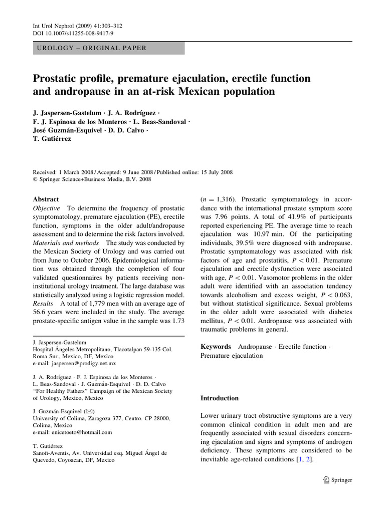 s11255-008-9417-9 | PDF | Sexual Dysfunction | Medical Specialties