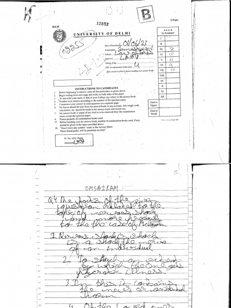 Answer Sheet (48 Marks) | PDF