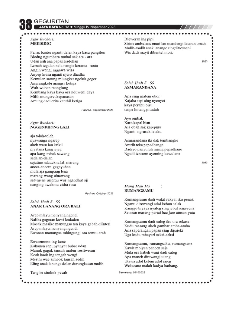 Bahasa Jawa Jaya Baya | PDF