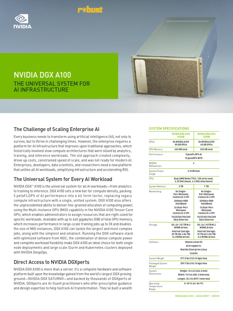 NVIDIA DGX A100 System Architecture Datasheet | PDF | Computing ...
