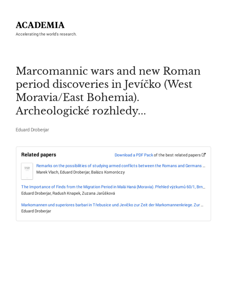 DROBERJAR - 2020 - Marcomannic - Wars With Cover Page v2 | PDF