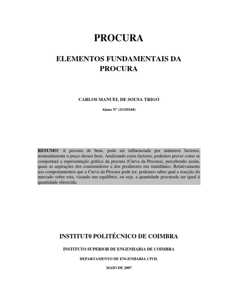 Os Elementos Fundamentais Da Procura | PDF | Demanda | Oferta e procura