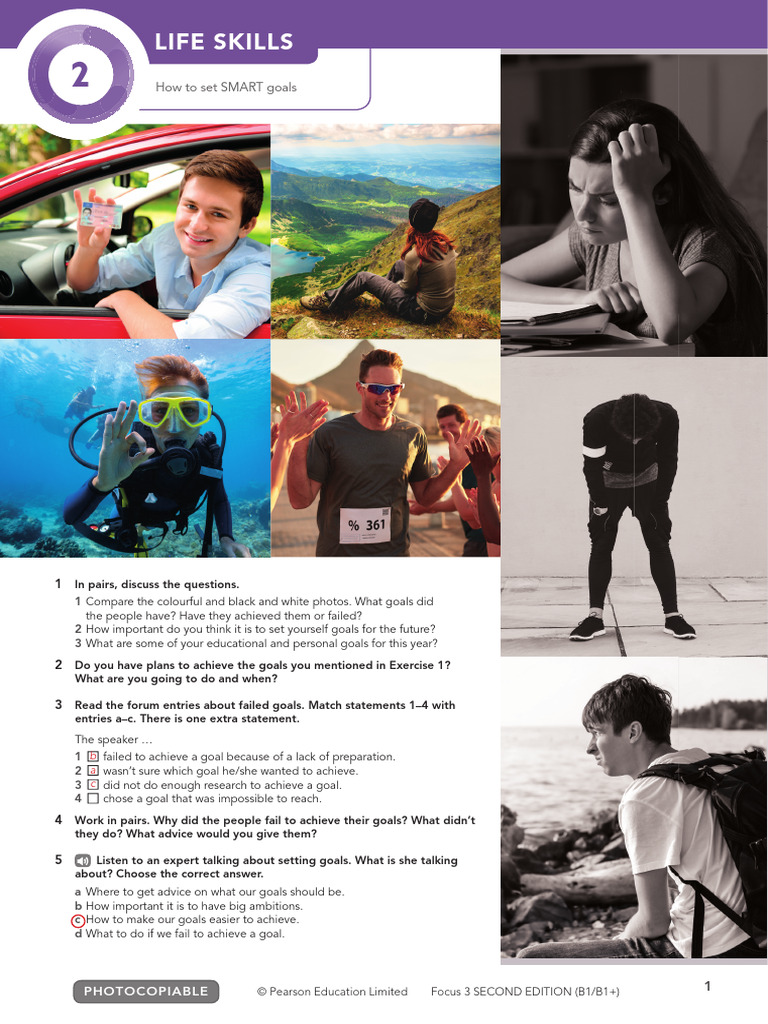 Focus3 2E Life Skills2 SMART Goals For Teacher | PDF | Goal | English ...