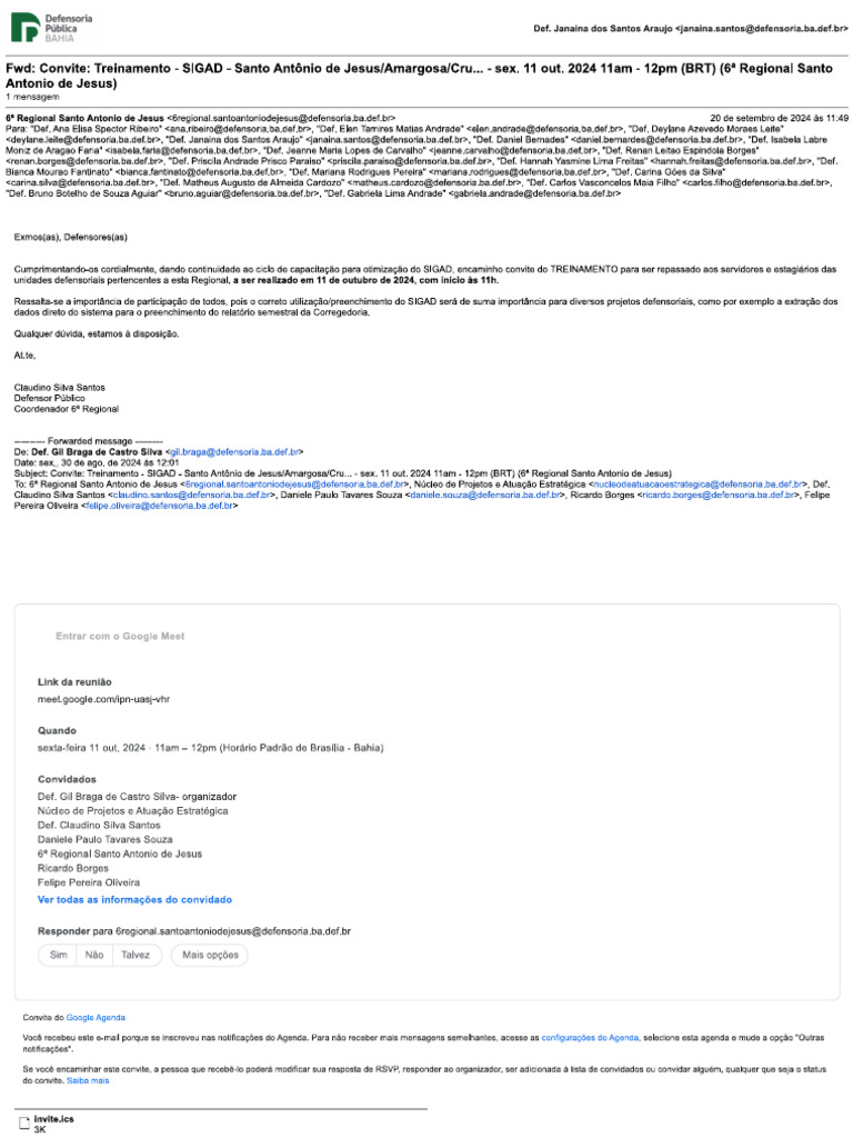 Email Treinamento | PDF