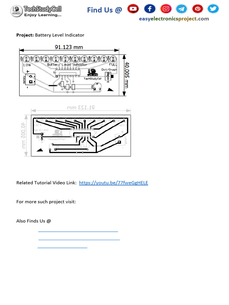 Battery Level Indicator PCB Layout | PDF | Technology & Engineering