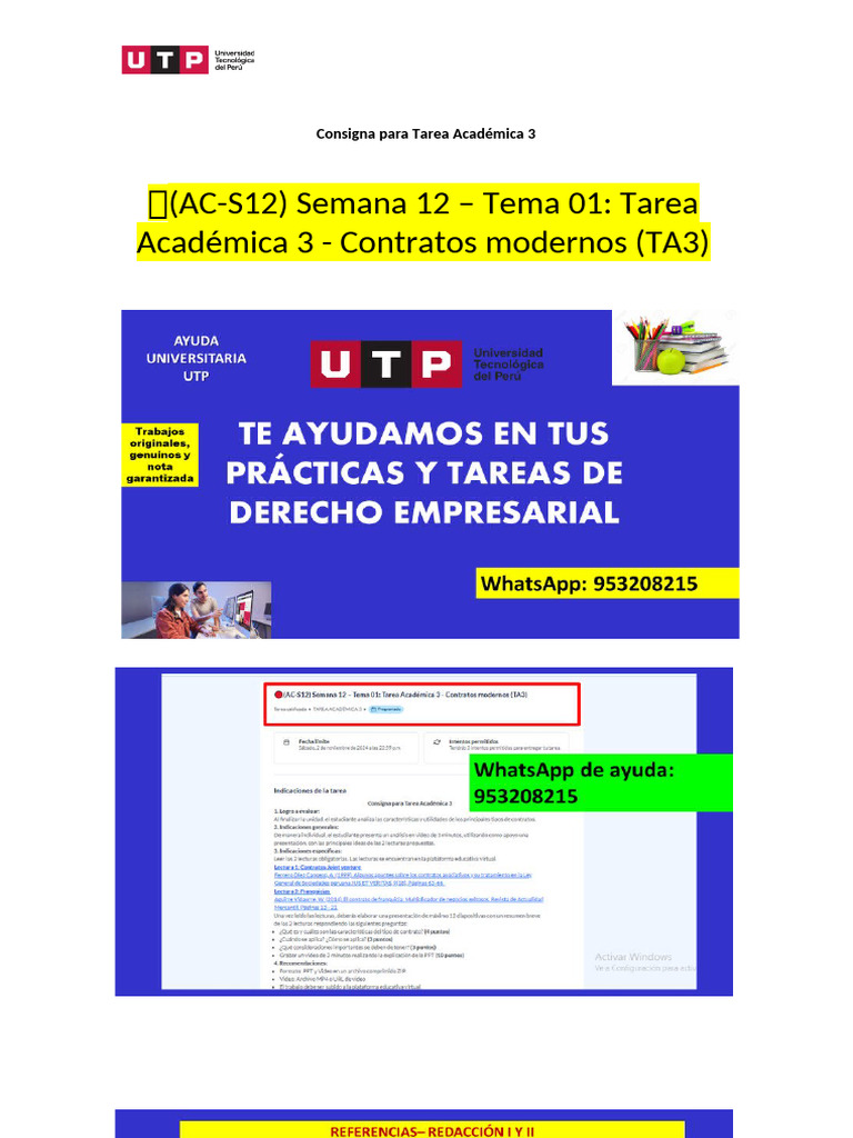 ? (AC-S12) Semana 12 - Tema 01 Tarea Académica 3 - Contratos Modernos (TA3) | PDF | Informática ...