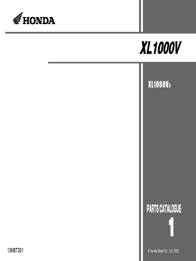 Honda XL1000V Parts Catalogue Guide | PDF | Automotive Industry | Vehicles