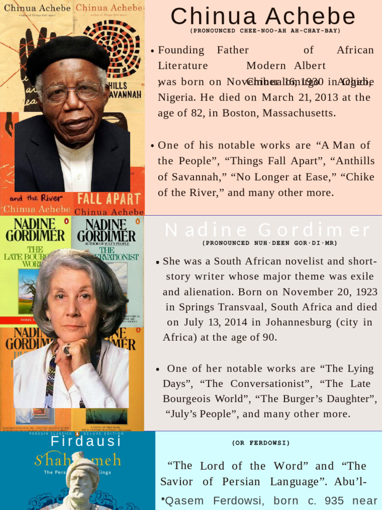 Notable Afro-Asian Literature Authors | PDF