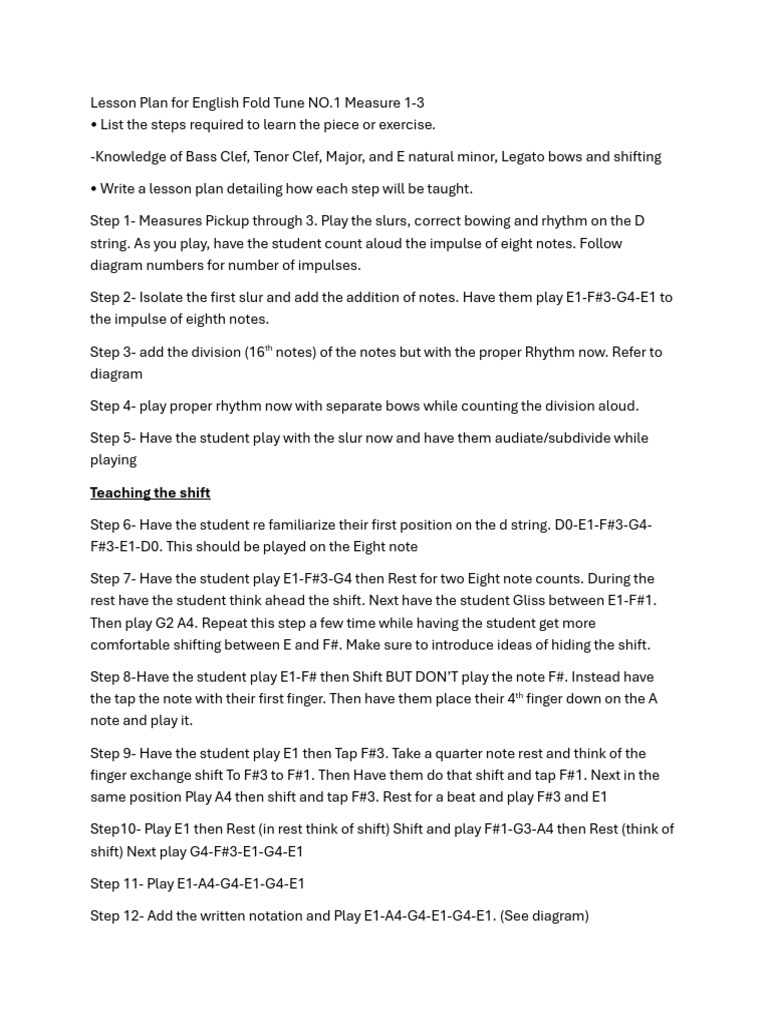 Lesson Plan For English Folk Tune NO | PDF