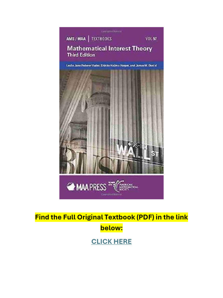 Mathematical Interest Theory 3rd Edition Textbook | PDF | Bond Duration ...