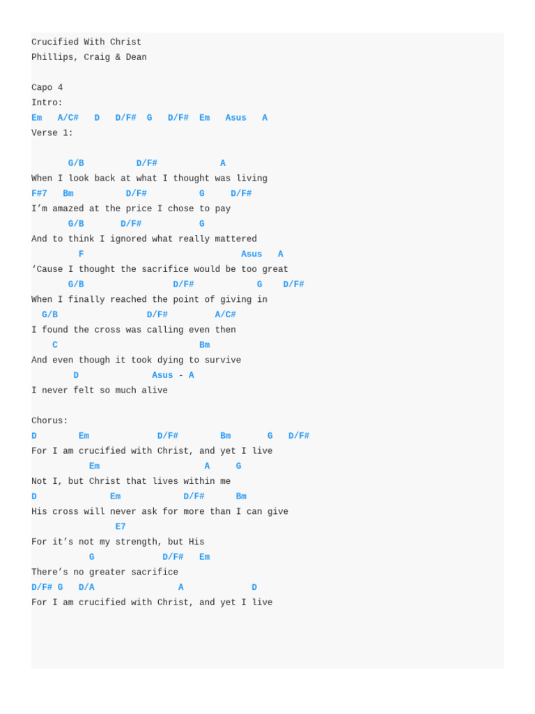 Crucified With Christ Chords | PDF | Song Structure | Crucifixion Of Jesus