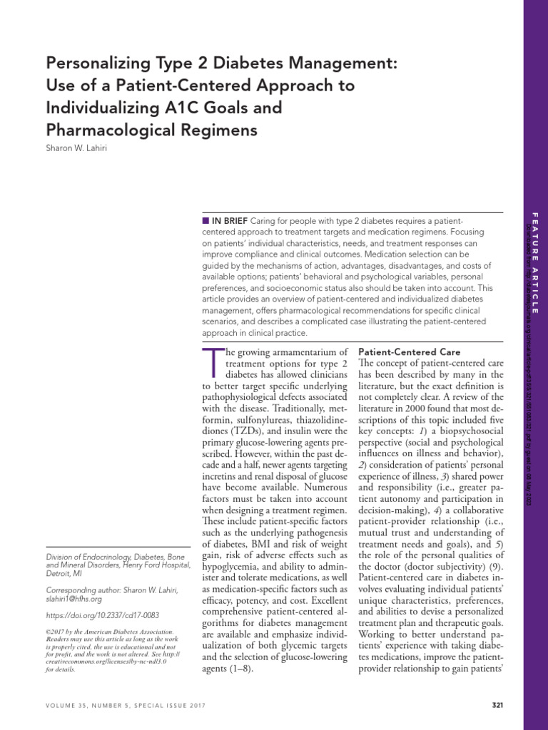 Personalizing Type 2 Diabetes Management | PDF | Diabetes | Diabetes ...
