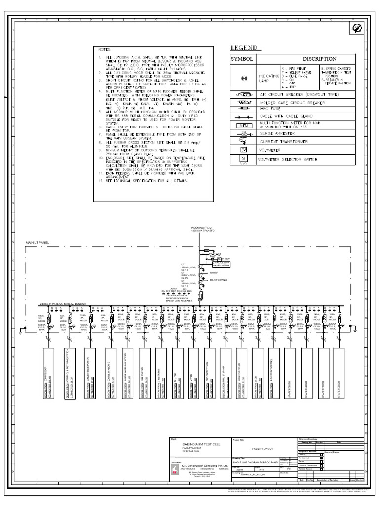 EL_SLD_01_MAIN SINGLE LINE DIAGRAM[4] | PDF | Engineering Thermodynamics