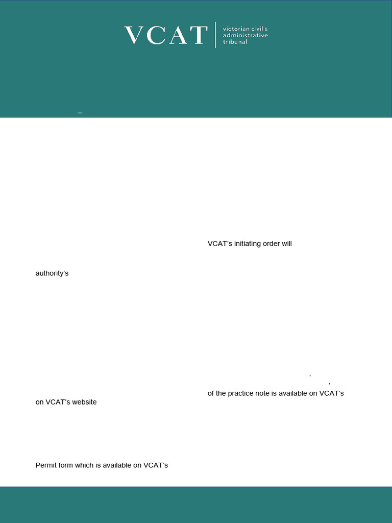 VCAT Planning Dispute Guide | PDF | Public Law | Justice