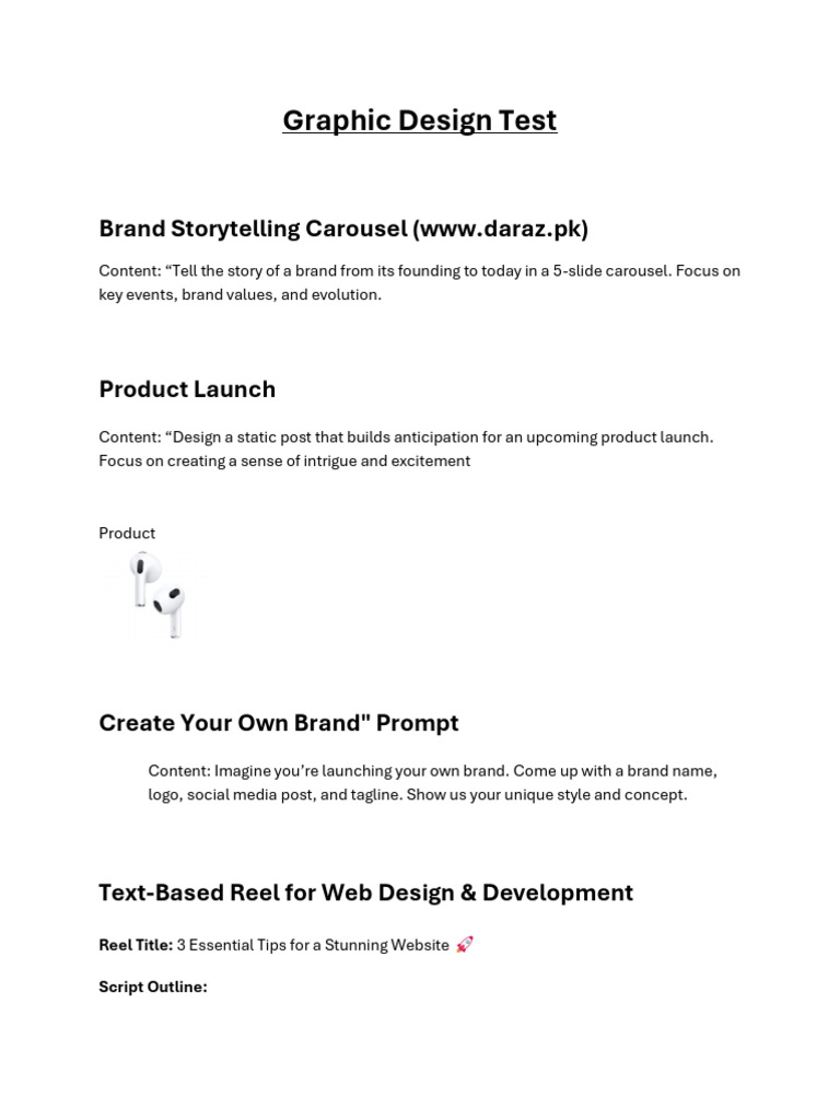 Graphic Design Test | PDF