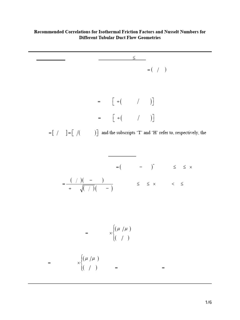 Internal Duct Flow Correlations For F and Nu-1 | PDF | Phases Of Matter ...