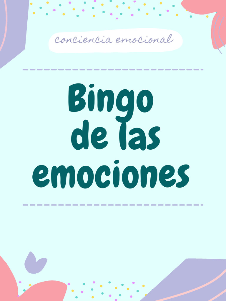 Bingo de Las Emociones | PDF | Las emociones | Conceptos psicologicos