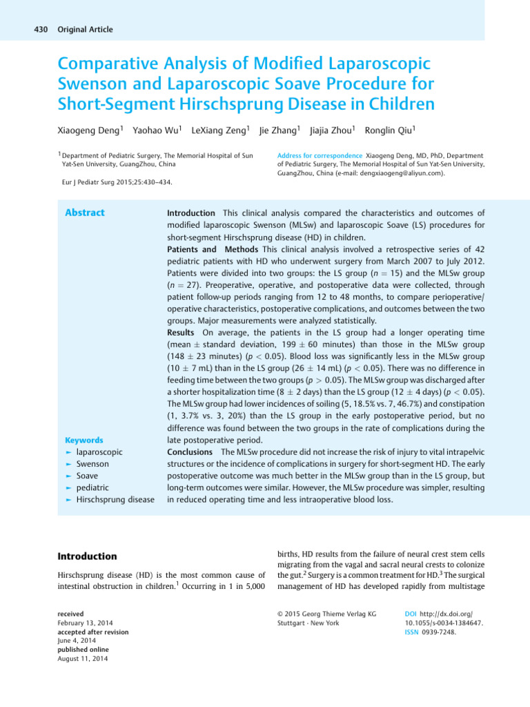 Comparative Analysis of Modified Laparoscopic 2015 | PDF | Constipation | Surgery