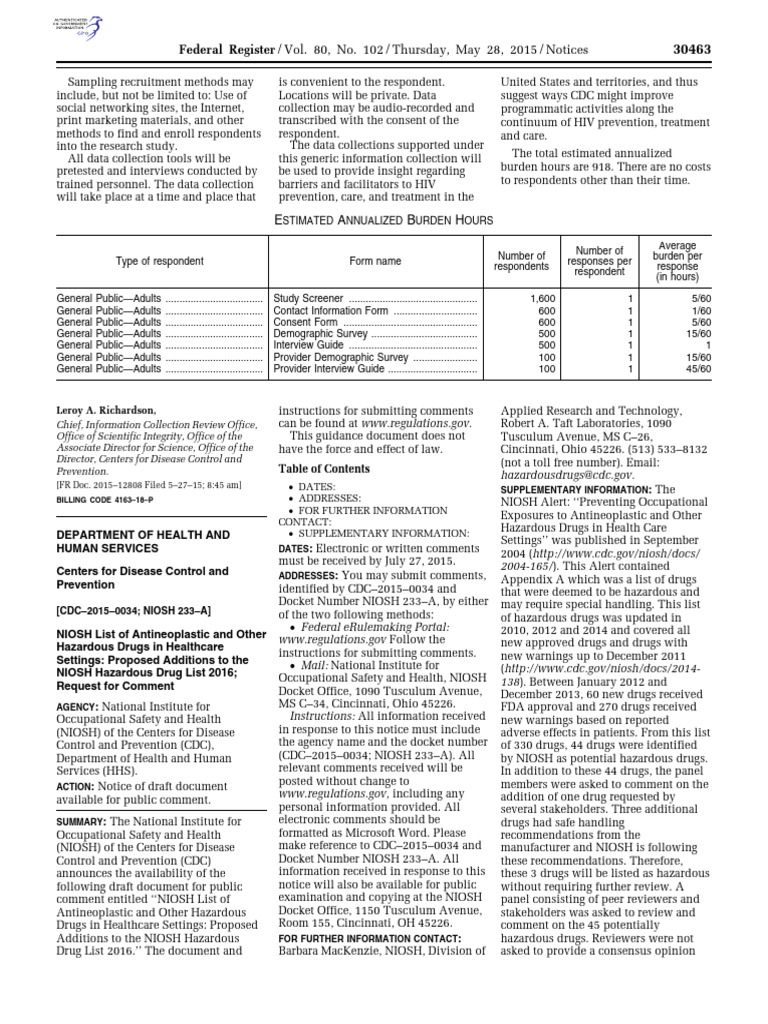Federal Register / Vol. 80, No. 102 / Thursday, May 28, 2015 / Notices ...