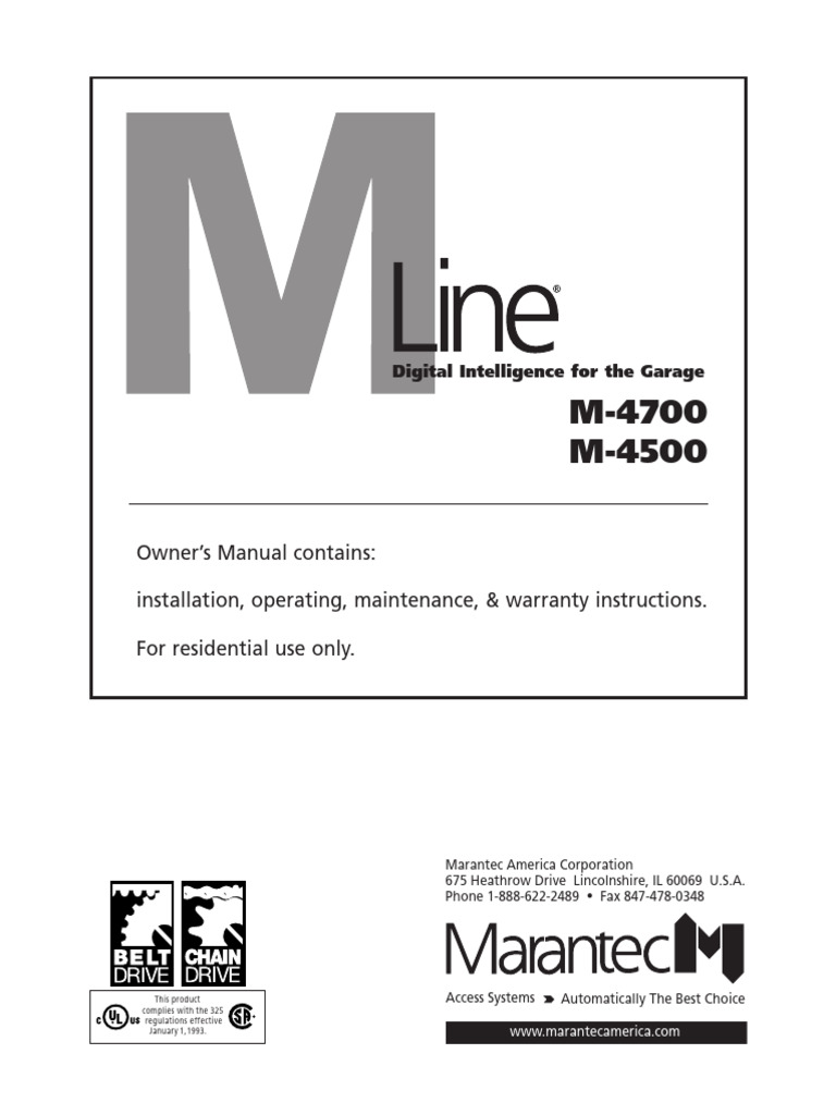 Marantec Garage Opener Manual