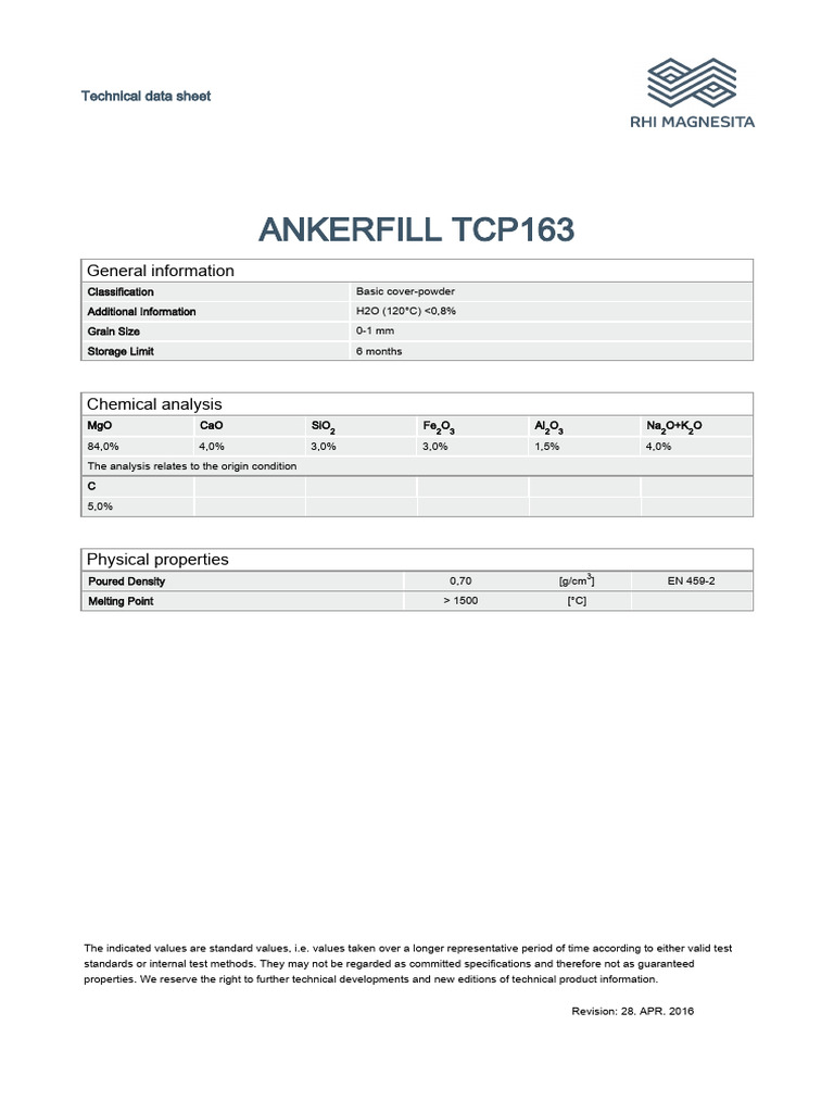 ANKERFILL TCP163 Ohne Hauptanwendungen ISO EN | PDF