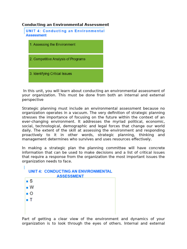 Environmental Assessment Guide for Organizations | PDF | Evaluation ...