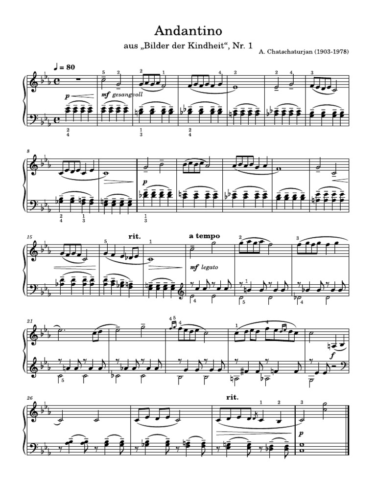 Khachaturian - Andantino | PDF