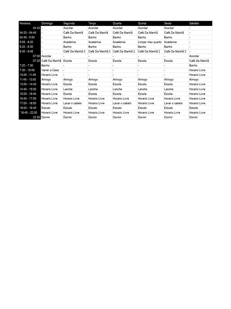 Cópia de Rotina | PDF