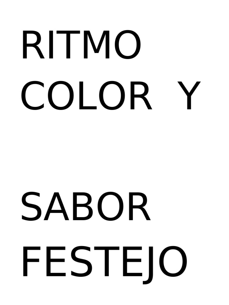Ritmo Color y Sabor | PDF