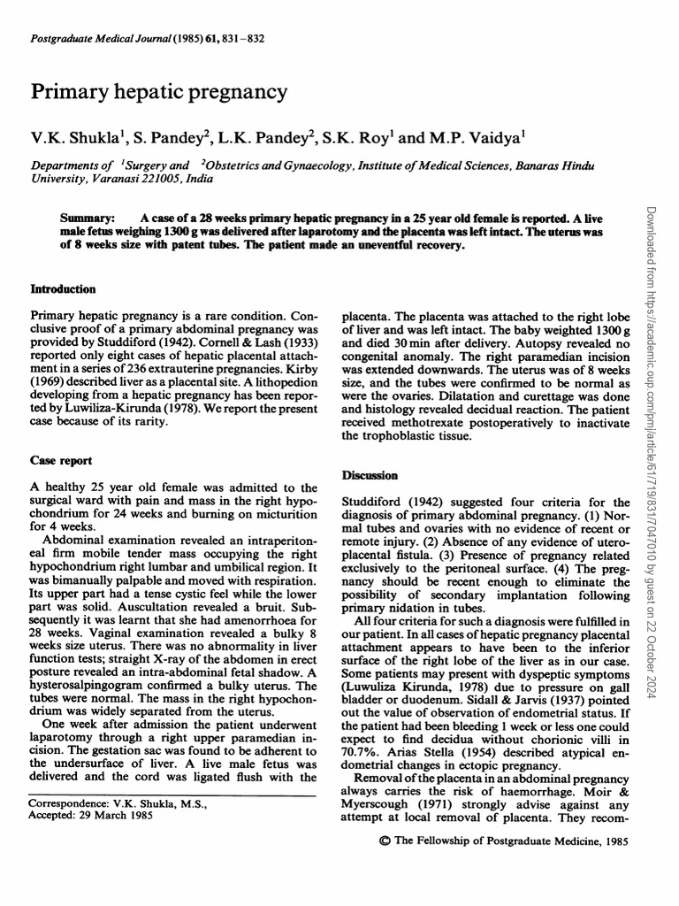 Postgradmedj 61 831 | PDF | Clinical Medicine | Obstetrics