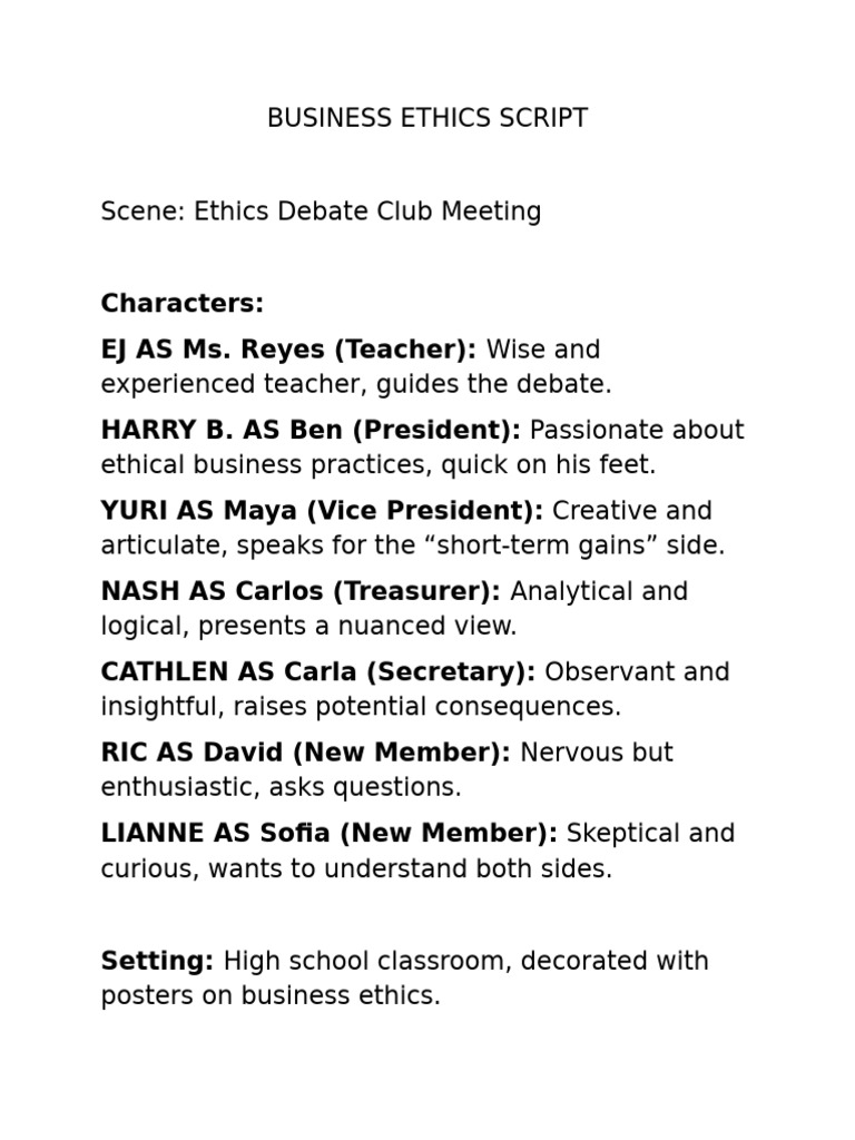 BUSINESS-ETHICS-SCRIPT | PDF | Marketing | Human Communication