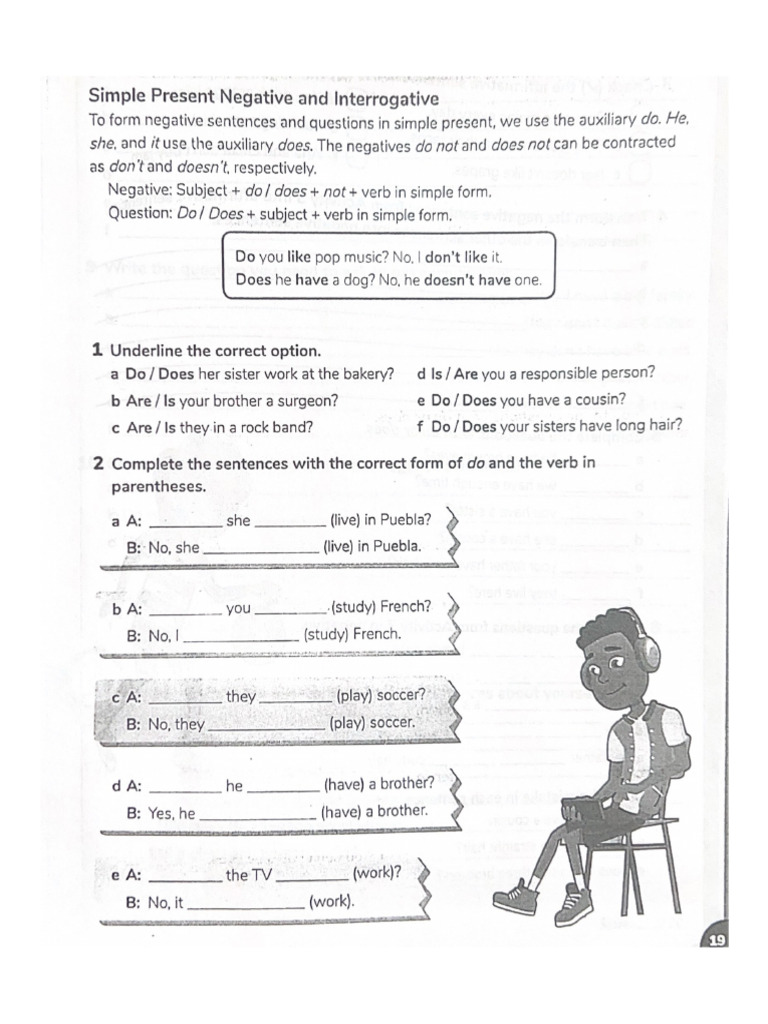 Simple Present Negative and Interrogative | PDF