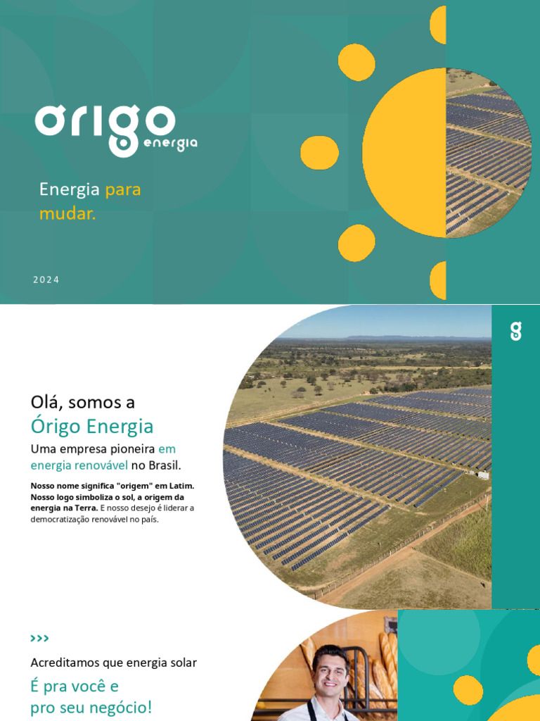 Órigo Energia: Sustentabilidade e Economia | PDF | Energia solar ...