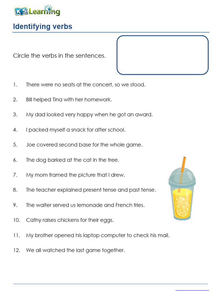 Grammar Worksheet Grade 3 Verbs 1 | PDF