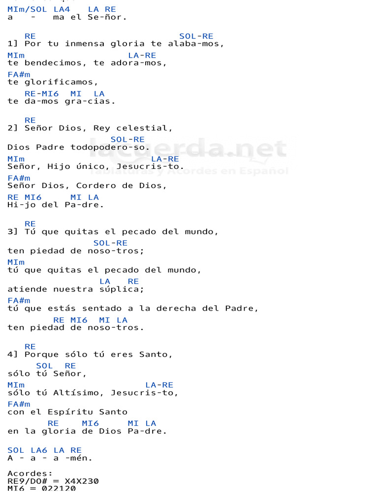 Francisco Palazon, Gloria A Dios en El Cielo Letra y Acordes | PDF | Religión y espiritualidad