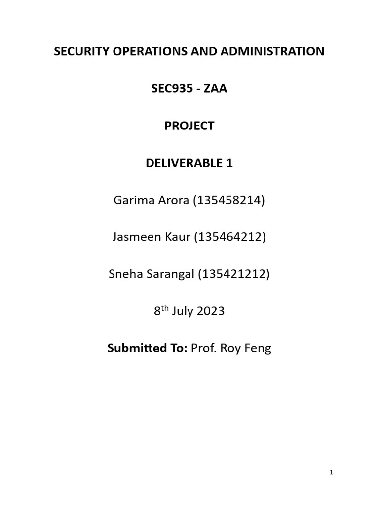 Project Deliverable1 Group11 | PDF | Security | Computer Security