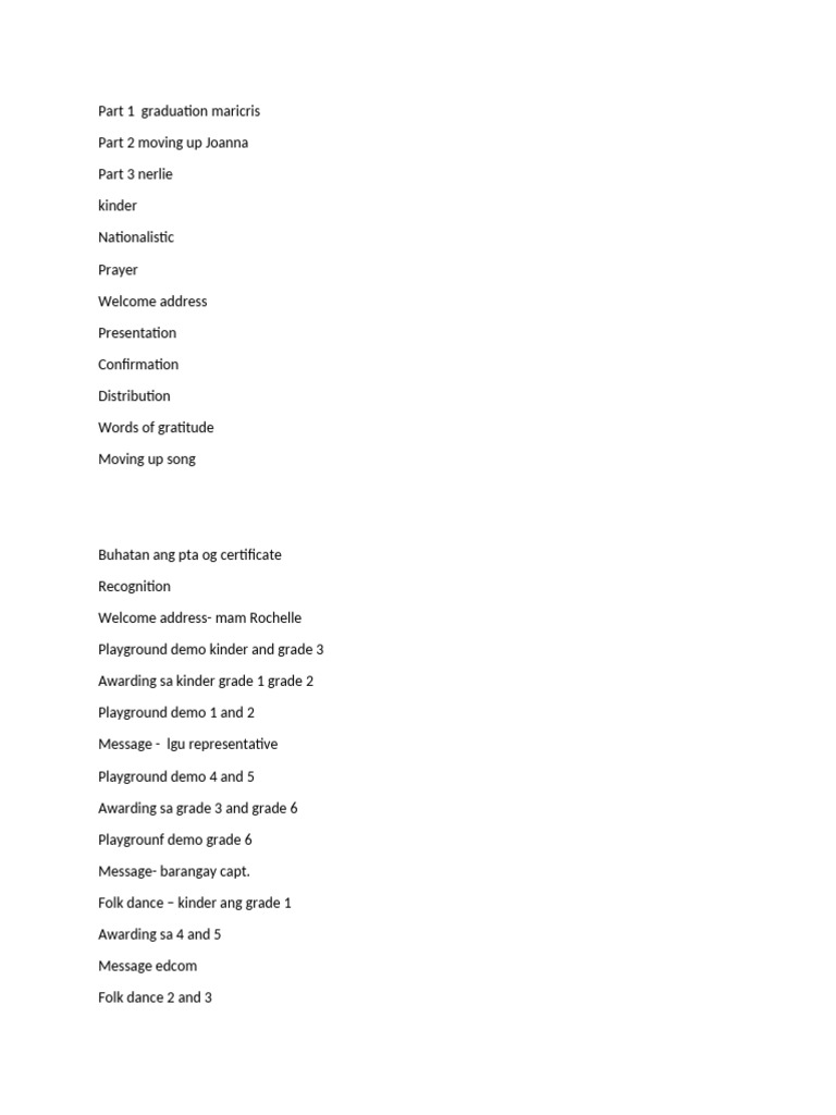 Part 1 Graduation Maricris | PDF