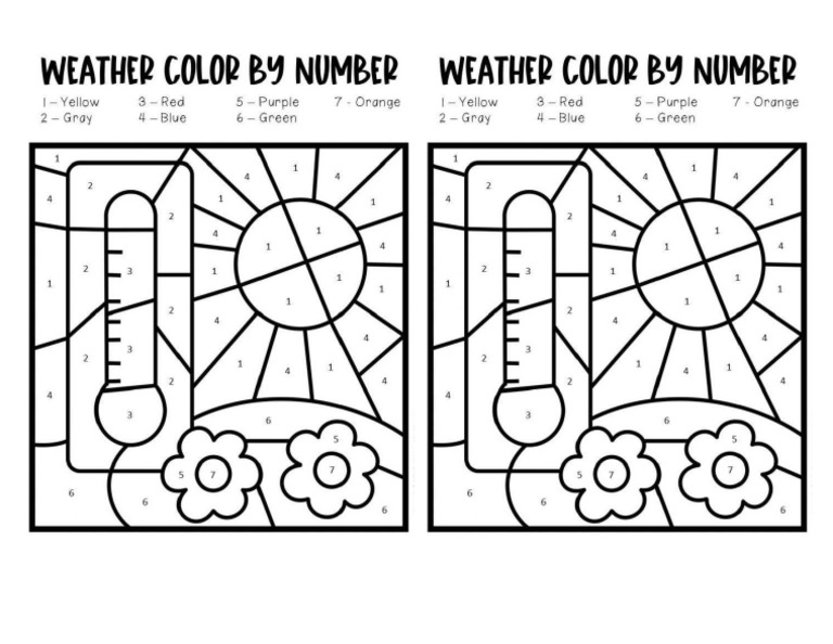 5°AB Color by Number Weather | PDF