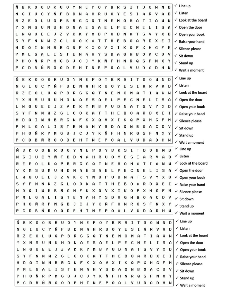 5°AB Commands Wordsearch | PDF